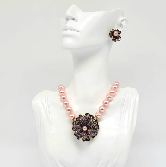 Heidi Daus | Jewelry | Heidi Daus Pink Pearl And Pink Diamond Swarovski ...